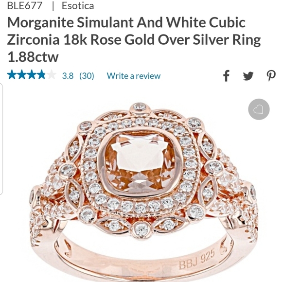 Jewelry | Jtv Morganite And White Diamond Ring | Poshmark